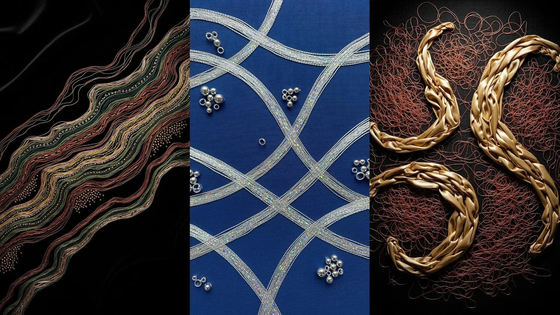30 Abstract Metallic Thread Projects That Sparkle Against Dark ...