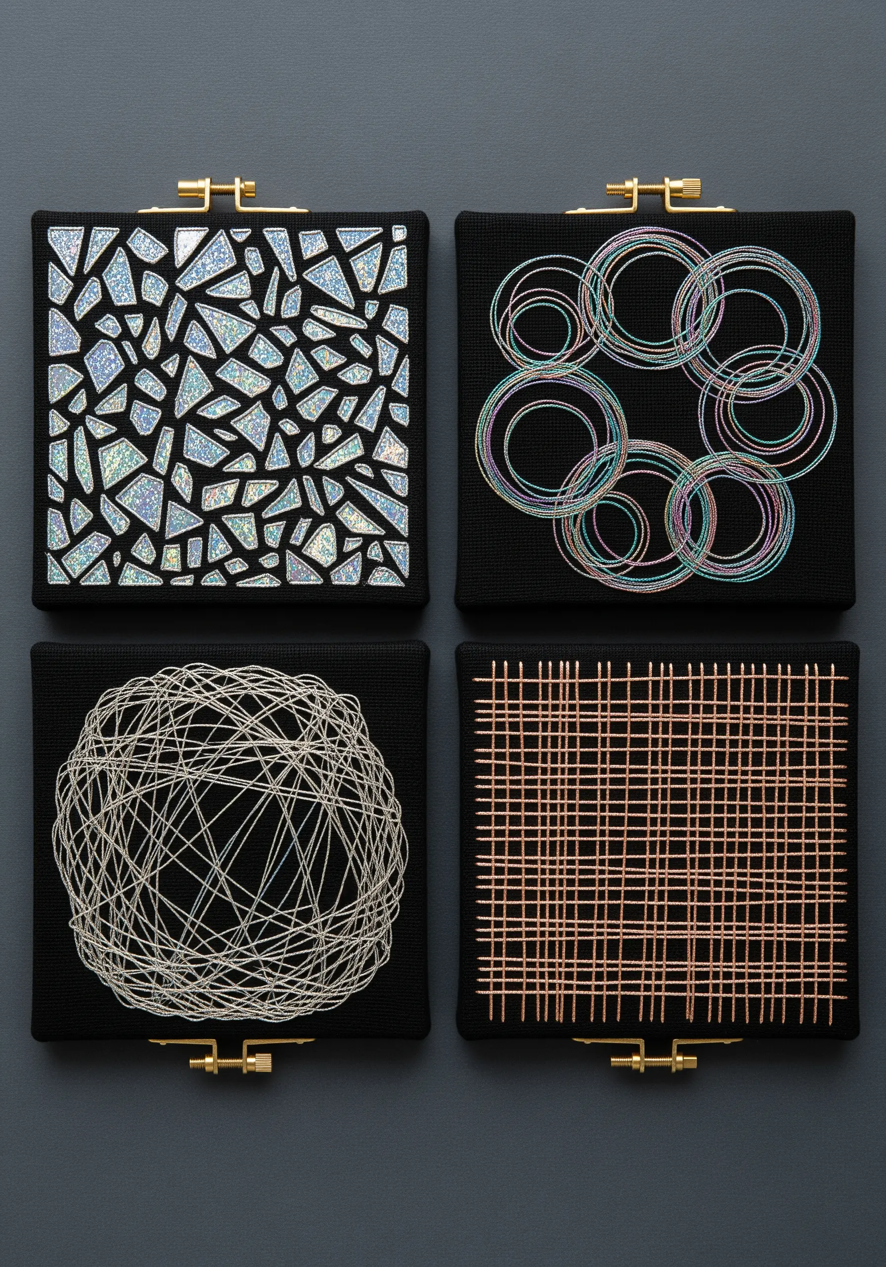 30 Abstract Metallic Thread Projects That Sparkle Against Dark ...