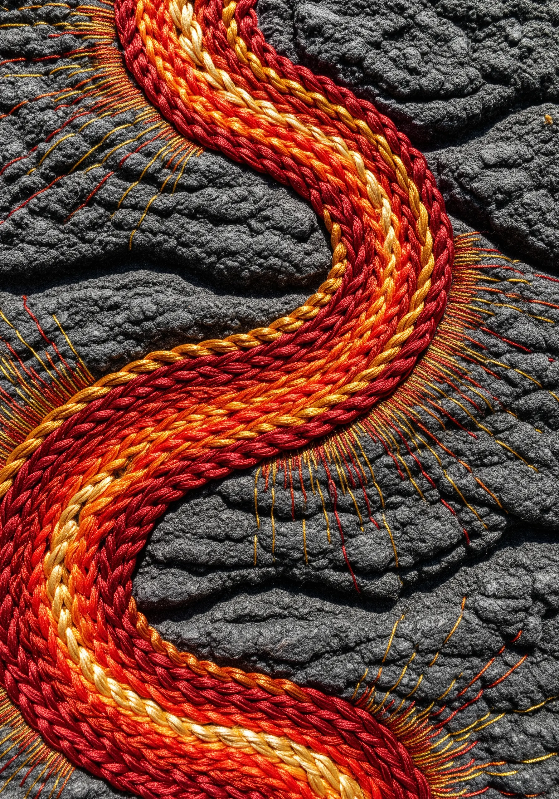 30 Abstract Metallic Thread Projects That Sparkle Against Dark ...